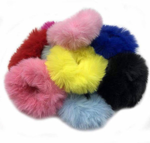 RNV Collection Furr Rubber Bands Hair Bands Ponytail Holder Fluffy Faux ...