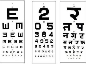 ECP eye testing "E","Number" and "Hindi" Vision Test Chart Price in ...