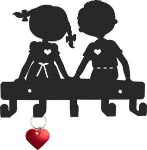 Zeetab Girl & Boys Key Stand | 5 Hook Love Iron Key Holder Price in ...