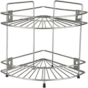 IRONTECH Utensil Kitchen Rack Steel Stainless Steel (2-Tier)Corner ...