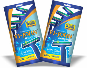 VI-JOHN Master Stroke 10 Twin Blade Shaving Razors With Lubricating ...