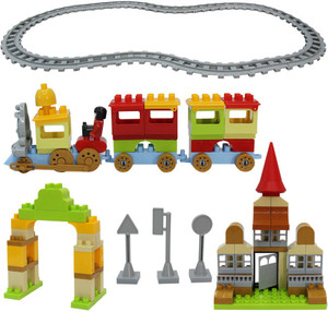 IndusBay 123 pcs Train track train set mini plastic educational ...