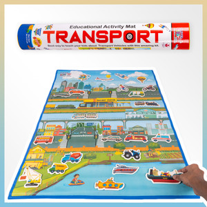 Clever Kids EDUCATIONAL ACTIVITY MAT TRANSPORT WITH FLASH CARDS AND EVA ...