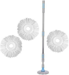 WDS ®Spin Mop Pocha Stick Expandable Stainless Steel Stick Rod With 3 ...
