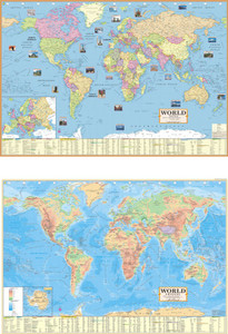 ENGLISH MAPS World Map (Both Political & Physical), English Maps Set Of ...