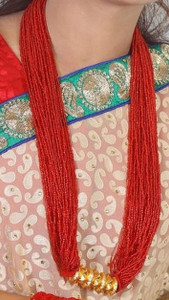 NAKMAN JEWELLERY RIDHI SIDHI RED TILHARI Crystal Chain Price in India ...