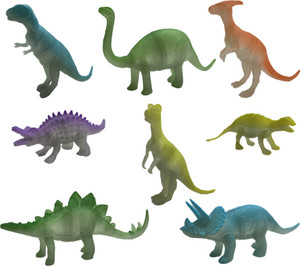 LitTOLS 8Pcs Glowing Radium Dinosaurs Family Toys Action Figure Kids ...