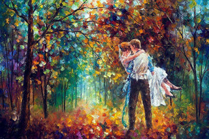 Wall poster of Couple love and Romance Painting Poster | Office Wall ...