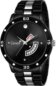Carson Dual Tone Classic Black And Silver Analog Watch - For Men - Buy ...