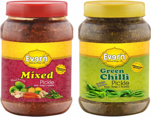 Everin Tasty Tangy and Ticklish Mixed, Green Chilli Pickle Price in ...