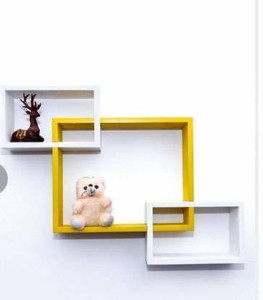 HAMMAD FURNITURE Wall Shelf Intersecting Shape Wall Mounted Hanging ...