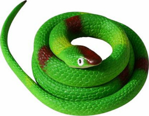 SIDOE Colorful Green Rubber Snake Toy for Kids (pack of 1) Snake Gag ...