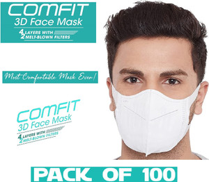 Ayezent Comfit 3D Face Mask Comfit 3D 4 Layers Face Mask with 2 Melt ...