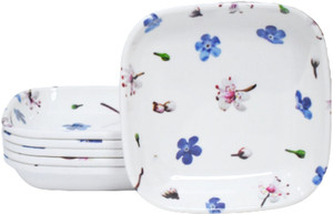 Laserbot Deep Blue White Flower Half Round Ice Cream Starters Serving ...