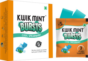 Kwik Mint Bursts - Sugar Free SpearMint Flavoured Mouth Freshener Oral ...