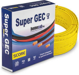 SUPER GEC SCORE FR PVC CCR COPPER (10 Gg) 4 sq/mm Yellow 90 m Wire ...
