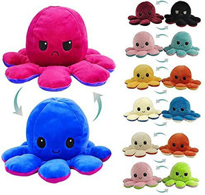 Party Propz Mood Changing Cute Plush Reversible Octopus - Moody Happy ...