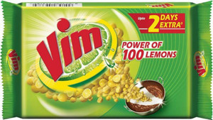 Vim Lemon Power Bar (200g Pack Of 3) With Free 1 Green Scrub + 1 Round ...