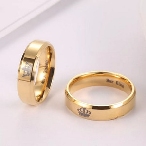 TASHKURST Emperor Crown Ideogram Dual Gold Plated Oath Ring For Couple ...