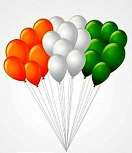 Flipkart.com | Wisdom Decor Solid Tringa Balloons Tri Color Orange ...