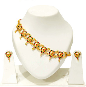 balaji gold Copper Gold-plated Green, Red Jewellery Set Price in India ...