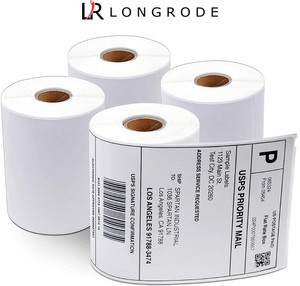 LONGRODE 4 Rolls 400 Barcode labels stickers in 1 Roll Shipping Labels ...
