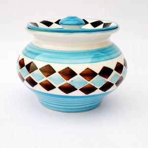 Viktaay Crafts India Handpainted & Handcrafted Ceramic Handi with Lid ...