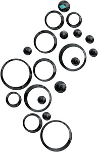 Sticker Daddy 50 cm 20 Ring And Dots Black wall mirrors|acrylic ...