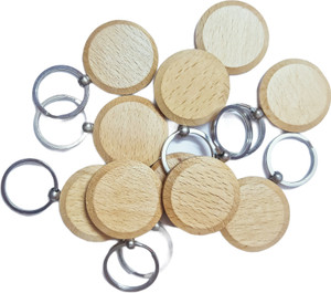 Kidultz Empty Wooden Keychain for DIY Projects - Laser Engravable ...
