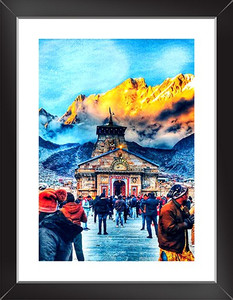 Kedarnath Lord Shiva Temple Lover Wall Poster With Frame Photographic ...