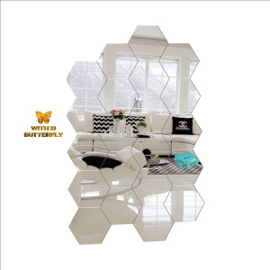 SWATI ART GALLERY 20 Hexagon Silver 10 Butterfly Golden-245 Medium Self ...