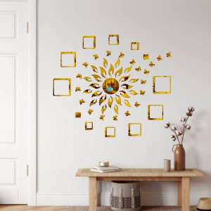 SWATI ART GALLERY Sun Flame 12 Square 20 Butterfly Golden-165 Medium ...