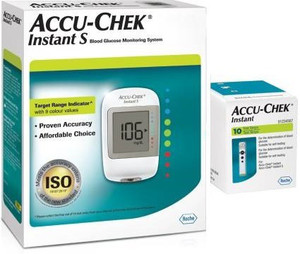 ACCU-CHEK Instant S Blood Sugar Glucose check machine with 10 Test ...