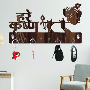 vpk Indian God Name Hare Krishna Key Holder Wood Key Holder Price in ...