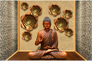 DivineDesigns 61 cm Gautam Buddha Sadhna Vinyl Sticker Self Adhesive ...