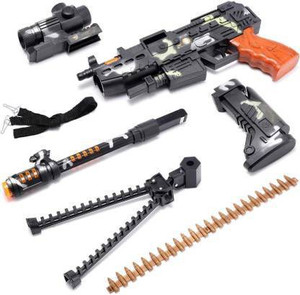 Sakshi Enterprises Military Toy Gun for Kids with Music & Vibration ...