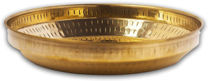 SHRI ANAND Heavy Thali Big Prath Authentic Brass Hammered Platter ...