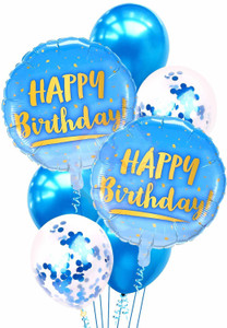 Flipkart.com | Bash N Splash Printed Blue Gold Happy Birthday Round ...