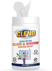 CLENO Quick Drying Glass & Window Surface Wet Wipes For Home Glass ...