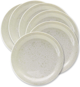 MILTON Lissome Melamine Buffet Plate, Set of 6, Terroso Ivory, 12.5 ...