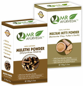 MR Ayurveda Multani Mitti Powder & Mulethi Powder - Combo Pack - Price ...