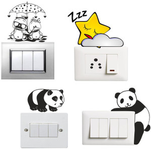 DreamKraft 10 cm Decorative Art Switch panel Cute Panda, Star, Loving ...