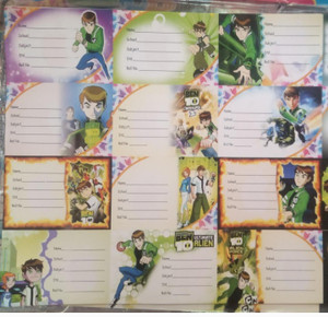 Super Easy 6.22 cm Ben 10 Mixed Design Name Slip Note Books Stickers ...