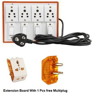 Electro Factory PVC Extension Board With 4 Anchor Socket 4 Socket ...