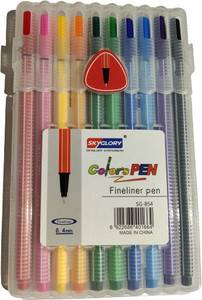 Levin 10 Color SkyGlory Hexagonal 0.4mm Fine Point Fineliner No Bleed ...