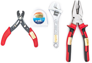 Globus SET/4 PCS ( PLIER 8", WRENCH CHROME 6", WIRE CUTTER 5" AND ...