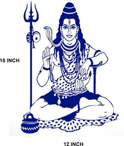 ANSHUL INTERNET 45.72 cm SHIV JI BLUE STICKER Self Adhesive Sticker ...