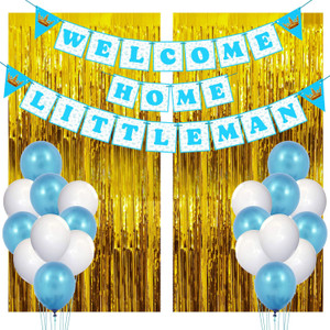 ZYOZI Baby Boy Welcome Home Decoration Kit Banner with Balloons for ...