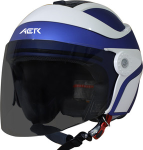 Steelbird AER Open Face Helmet, ISI Certified Helmet in Glossy Y. Blue ...