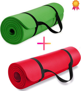 matplus WORKOUT MAT COMBO GYM EXERCISE YOGA FLOOR MATT NO SLIP TEXTURE ...